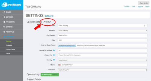 Account Number - Shop PayRange
